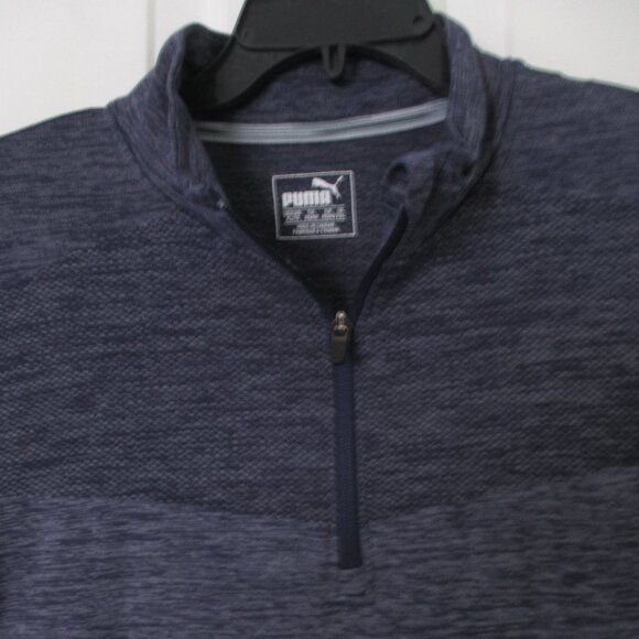 Puma | Sweaters | Puma Mens Ls Bluegray Heather Lightweight 4 Zip Golf ...